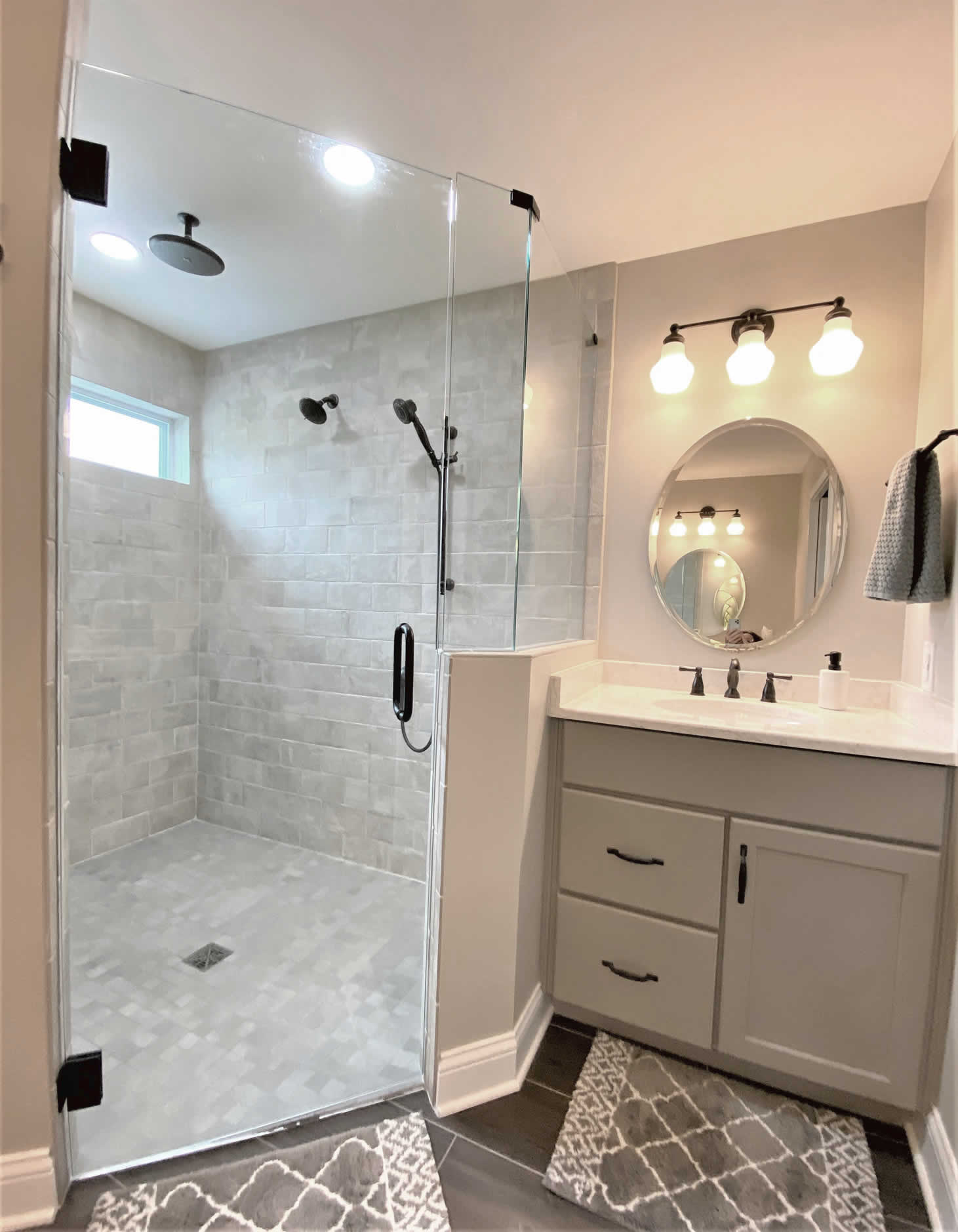 bathroom-walk-in-shower-vanity - DeVol Design Build Remodel, LLC